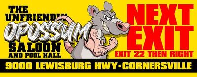 The unfriendly Opossum Saloon and Pool Hall, Cornersville - Restaurant ...