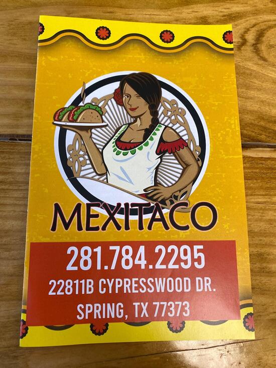 Menu at Mexitaco restaurant, Spring