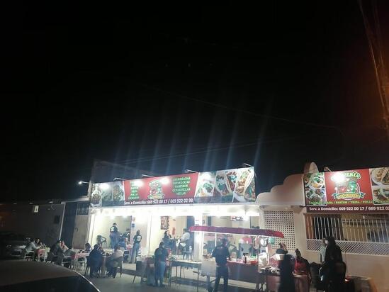 Menu at Tacos los chiles restaurant, Mazatlán