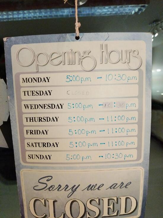 Menu at Great Wall restaurant, Lydney