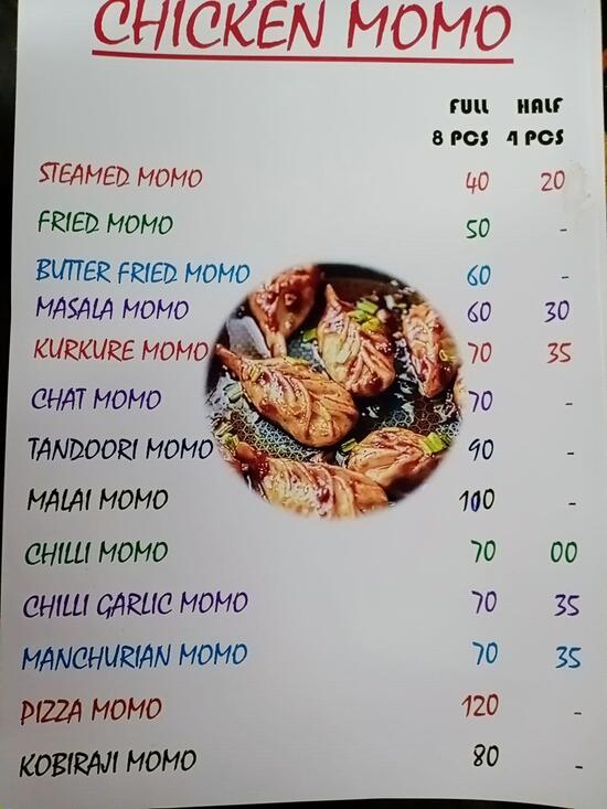 Menu at Momo Maniac, Durgapur