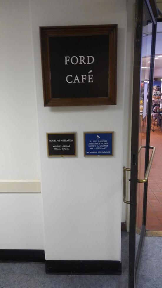 Menu at Ford Cafe, Washington