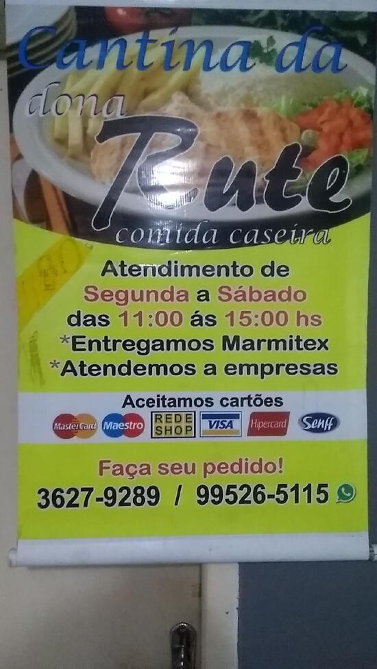 Menu em Cantina da Dona Rute restaurante, Fazenda Rio Grande