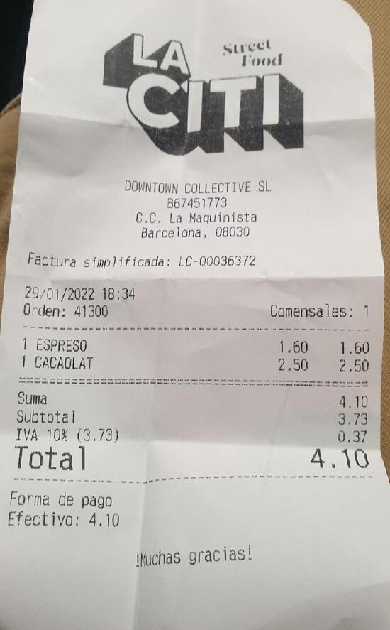 Menu at Van Van Chicken Bar - La Citi, Barcelona