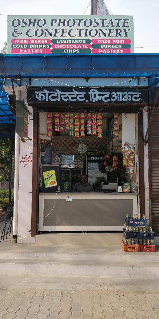 Menu at Osho Photostat and confectionary, Sonipat