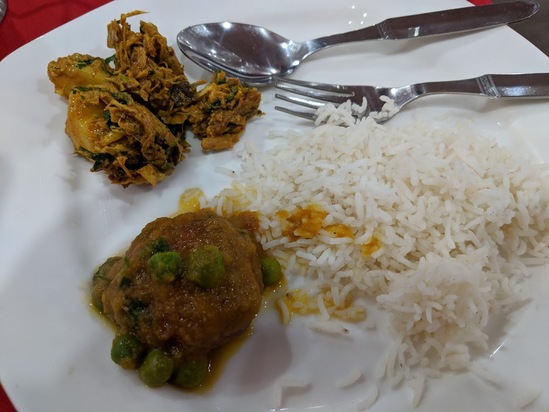 Menu at Assam Bhawan, New Delhi