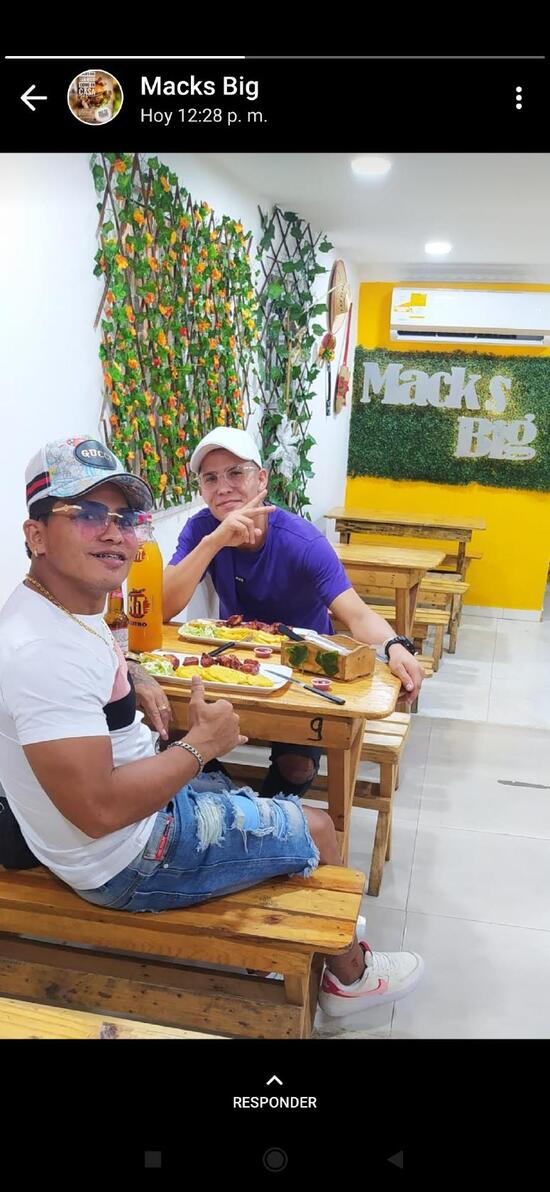 Menu at Mack's Big restaurant, Santa Marta