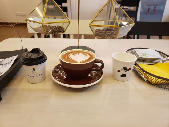 Menu at Barista cafe, UAE