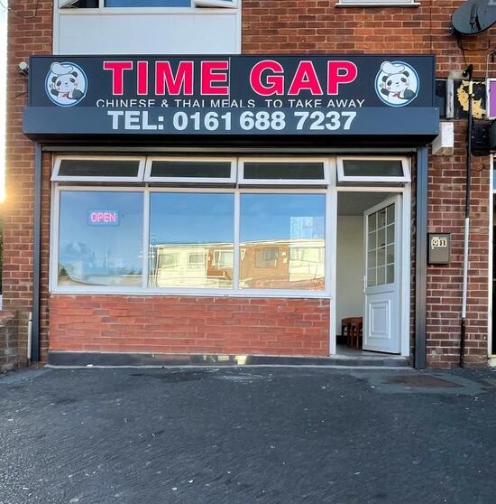 Menu at Time gap, Manchester