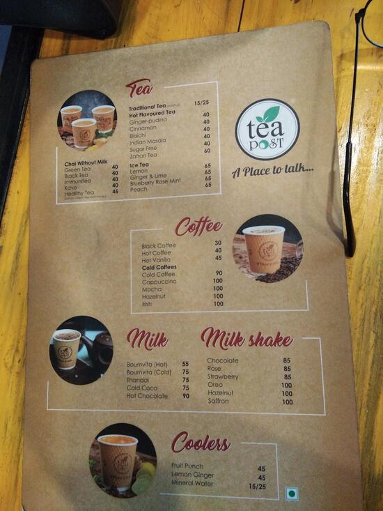 Menu at Tea Post, Vadodara, Waghodia Rd