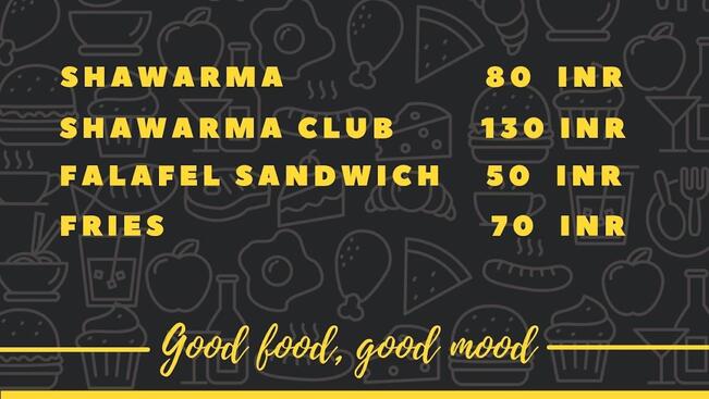 Menu at Shawarma Stop, Wandoor