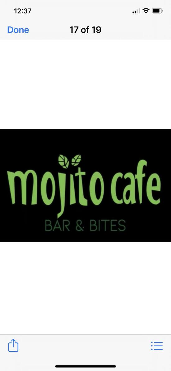 Menu at Mojito cafe, Denver, 15th St