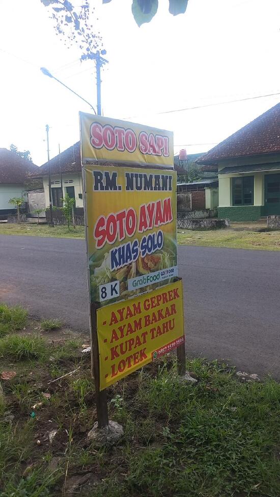 Menu at Rumah Makan Numani restaurant, Magelang