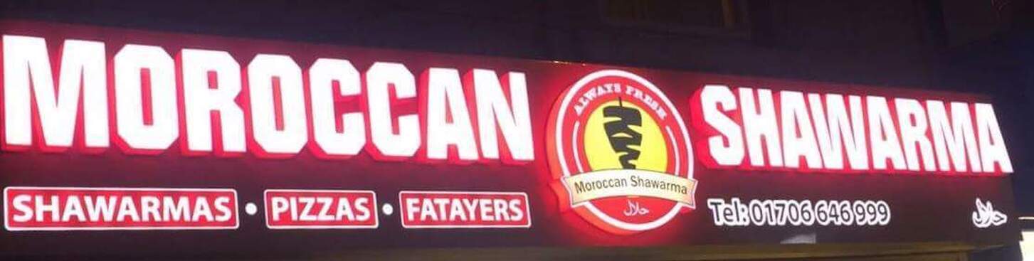Carta del restaurante Moroccan Shawarma, Rochdale