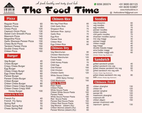 The food time, Kanpur, 117/499, near Ashish Garden - Restaurant menu ...