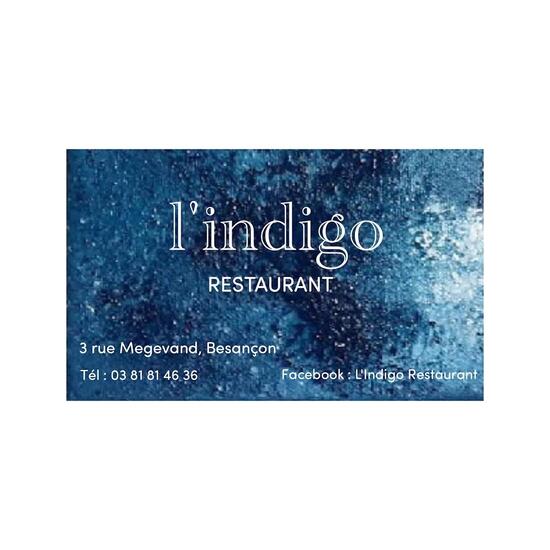 Menu au l'indigo restaurant, Besançon