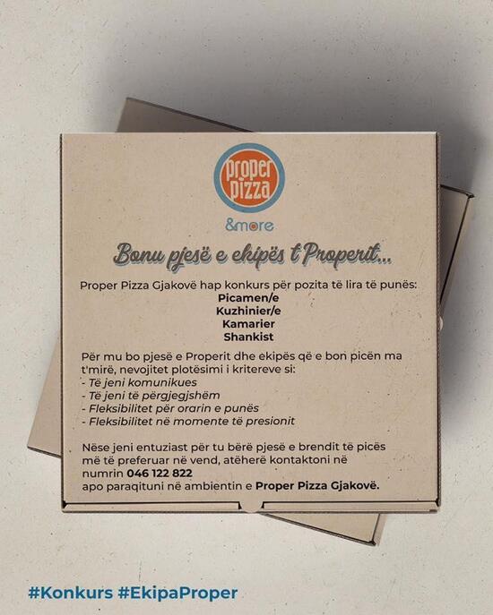 Speisekarte von Proper Pizza &More, Gjakova