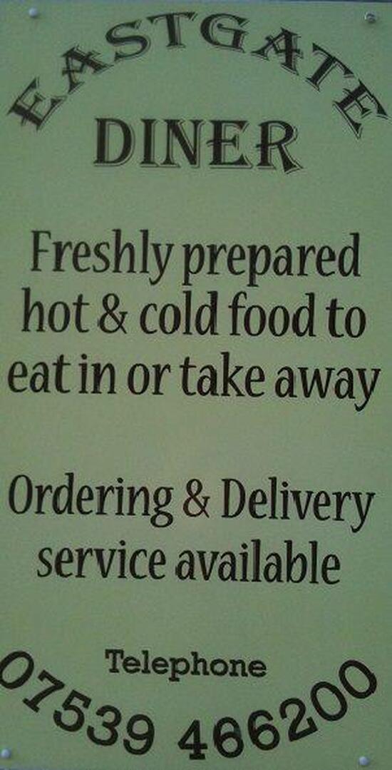 Menu at EastGate Diner restaurant, Barnsley