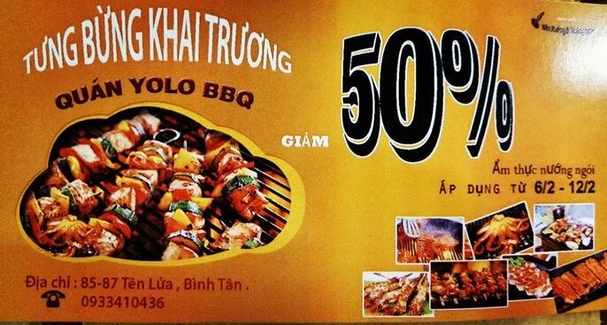 Menu at Yolo Bbq, Ho Chi Minh City, 49-51 Phan Huy Ích