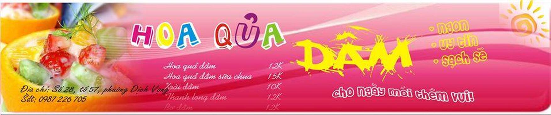 Menu at Hoa Quả Dầm pub & bar, Ba Hàng