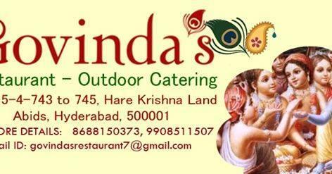 Menu at Govinda's Restaurant, Hyderabad, 5-4-754