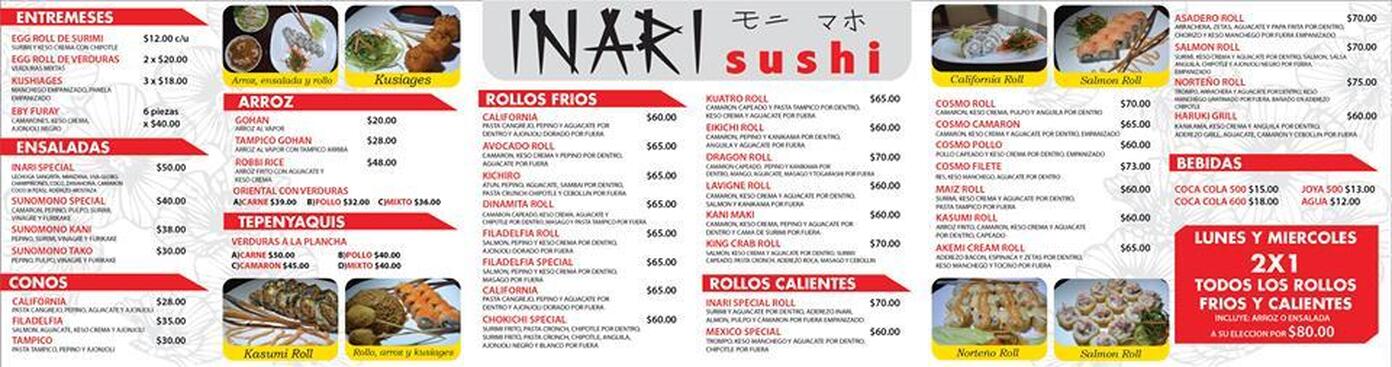 Carta del restaurante Inari Sushi, Apodaca, Plaza Elmol