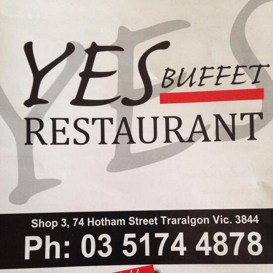 Menu at Yes buffet fast food, Traralgon