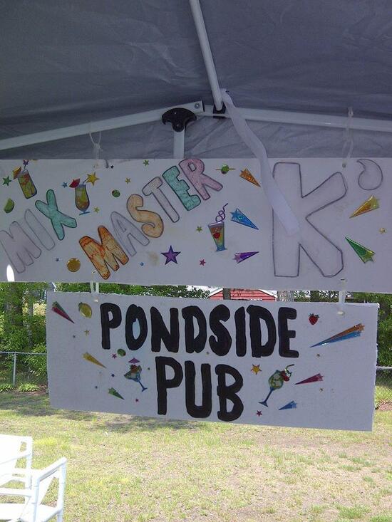 Menu at Pondside Pub, Freetown