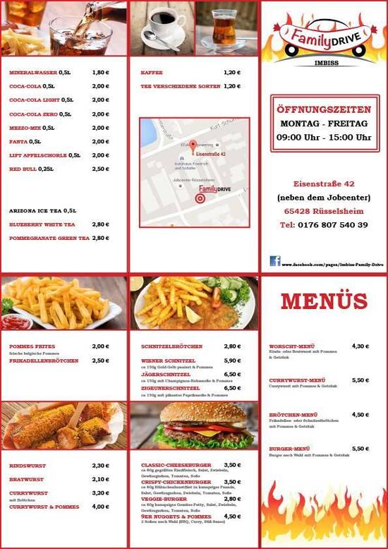 Menu au Imbiss Family Drive pub et bar, Rüsselsheim
