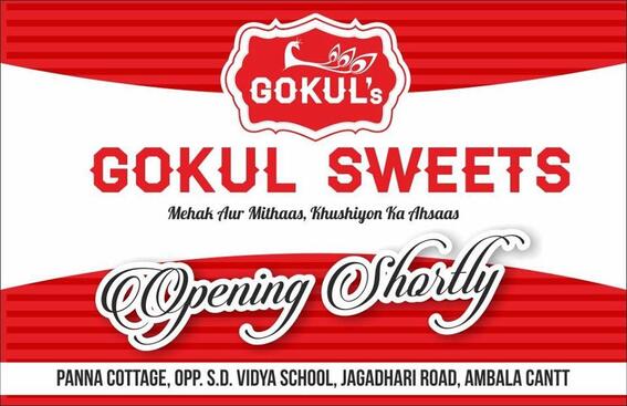 Menu at Gokul Sweets Ambala, Ambala, Adjoining congress bhawan
