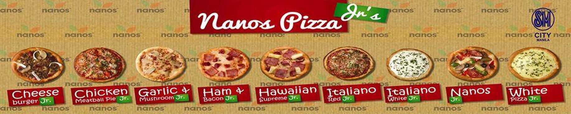 Menu at Nanos Pizza pizzeria, Manila