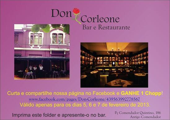 Menu at Don Corleone Bar e Restaurante, Uberaba