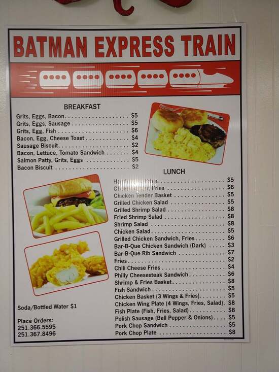 Menu at Batman Express Mobile AL restaurant, Mobile