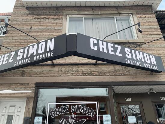 Menu au Chez Simon Cantine Urbaine fast food, Montréal