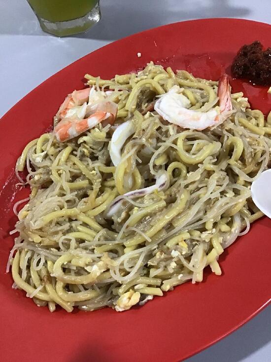 Menu at Ah Hock Fried Hokkien Noodles restaurant, Singapore