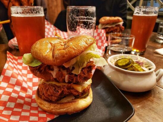 Menu at The Frying Pan, Vancouver