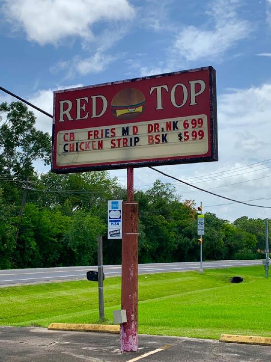 Menu at Red Top restaurant, Friendswood