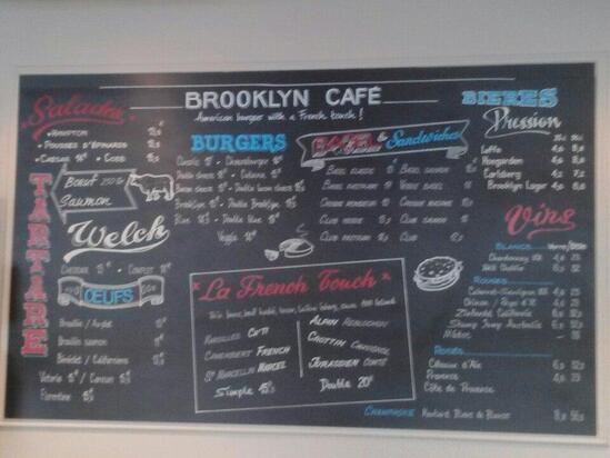 Menu at BROOKLYN Café Batignolles, Paris, 31 Rue des Batignolles