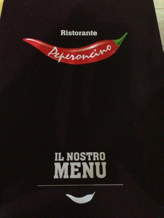 Menu at Peperoncino pizzeria, Genoa