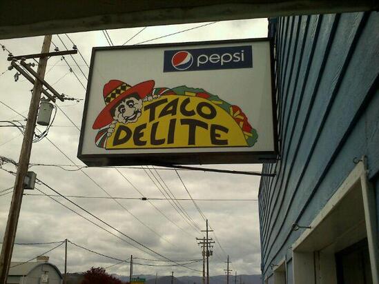 Menu at Taco Delite restaurant, Grants Pass