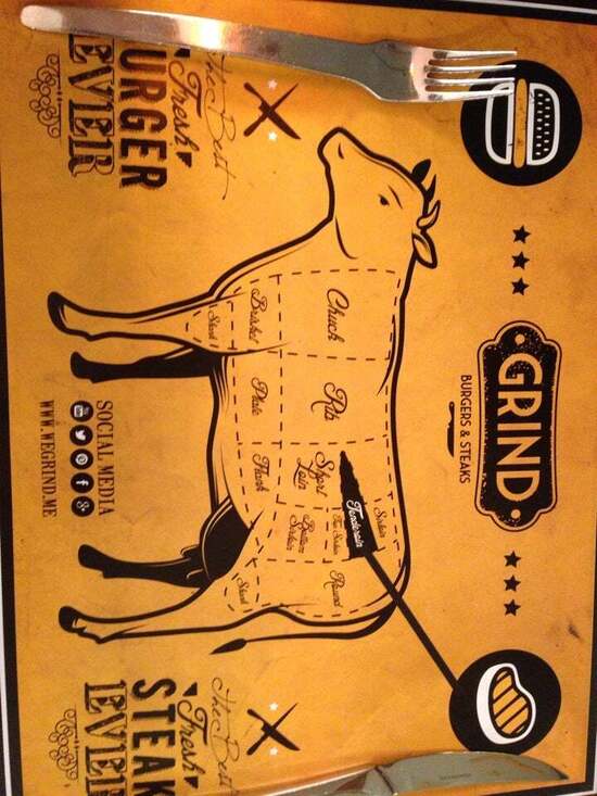 Speisekarte von Grind - Steaks & Burgers steakhaus, Sheikh Zayed City