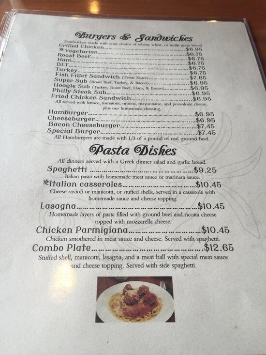 Menu at Olive Tree restaurant, Greenville, 19 Villa Rd
