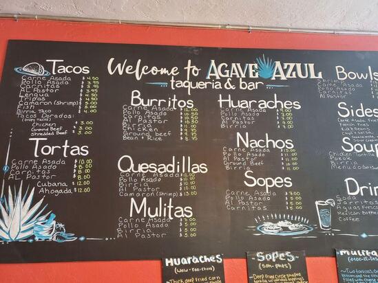 Agave Azul Taqueria & Bar, Cortez - Restaurant menu, prices and reviews