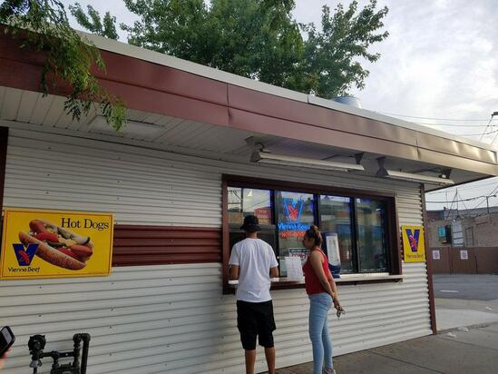 Menu at Vienna Beef Hot Dog Stand, Chicago