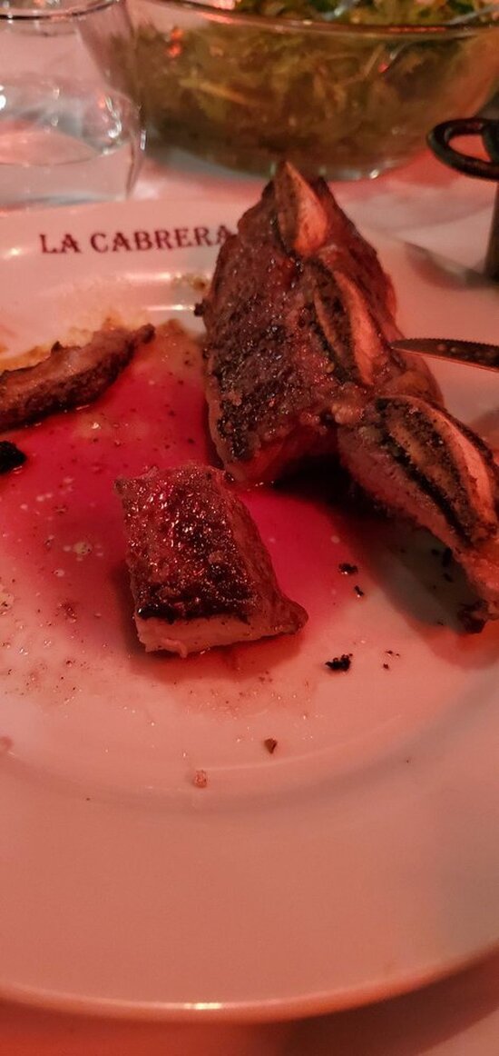 Menu at La Cabrera steakhouse, Buenos Aires, José A. Cabrera 5127