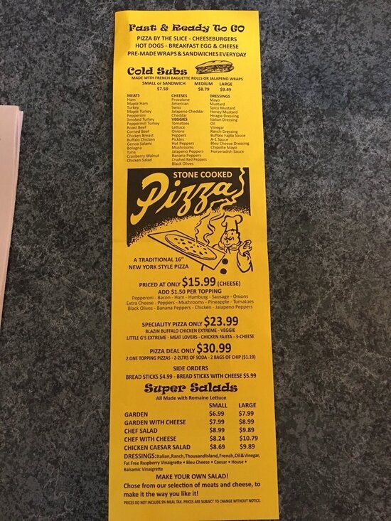 Menu at Little G's Deli & Pizza pizzeria, Newport