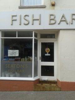 Menu at Seaton's Fish Bar, Seaton