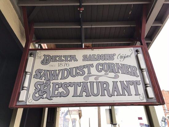 Menu at Delta Saloon sawdust corner restaurant, Virginia City