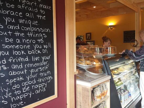 Menu at One Another Coffeehouse, 100 Mile House
