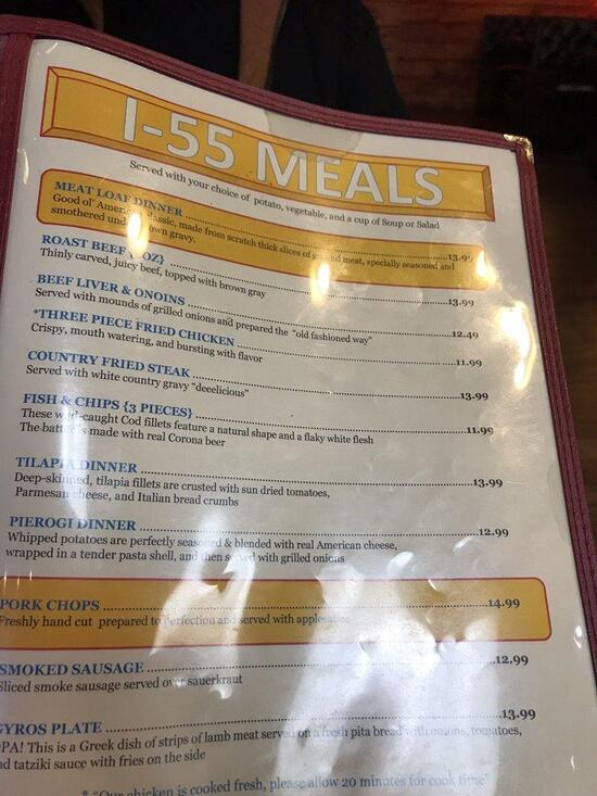 Menu at I-55 Truck Stop Restaurant, Bolingbrook